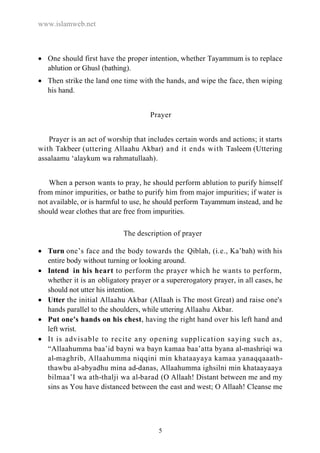 A Study on Ablution, Bathing, Dry Ablution (Tayammum) and Prayer | PDF