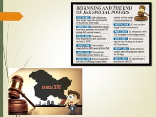 Study on Article 370 - Jammu Kashmir & Ladakh - ( EBSB ACTIVITY ) | PDF