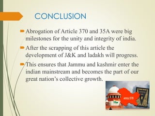 Study on Article 370 - Jammu Kashmir & Ladakh - ( EBSB ACTIVITY ) | PDF