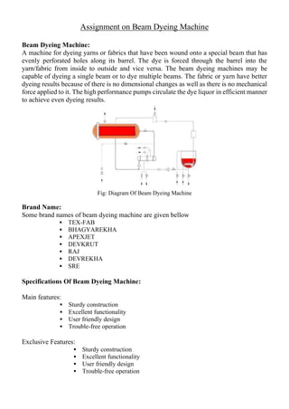 Study On Beam Dyeing Machine | PDF