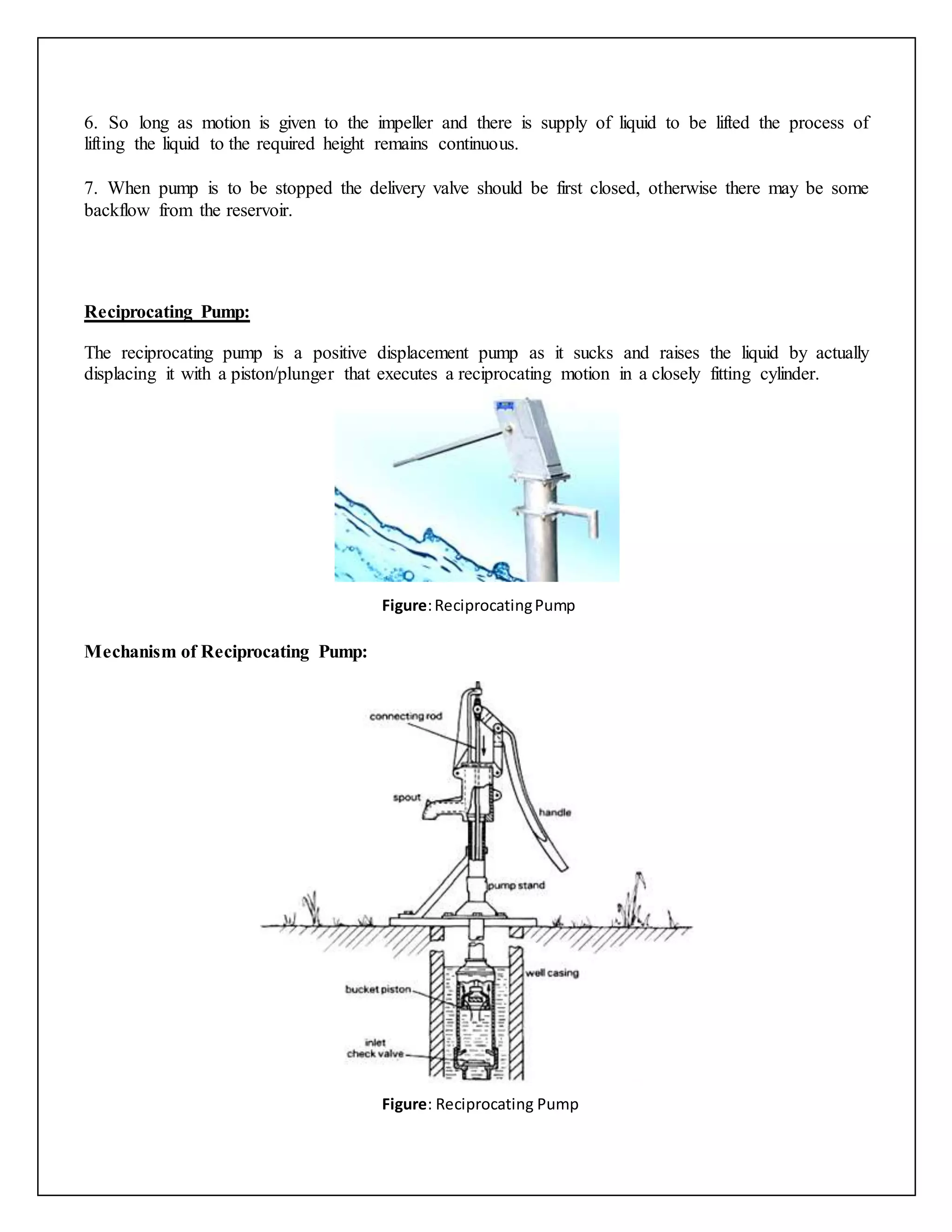 Centrifugal pump and Reciprocal pump | PDF