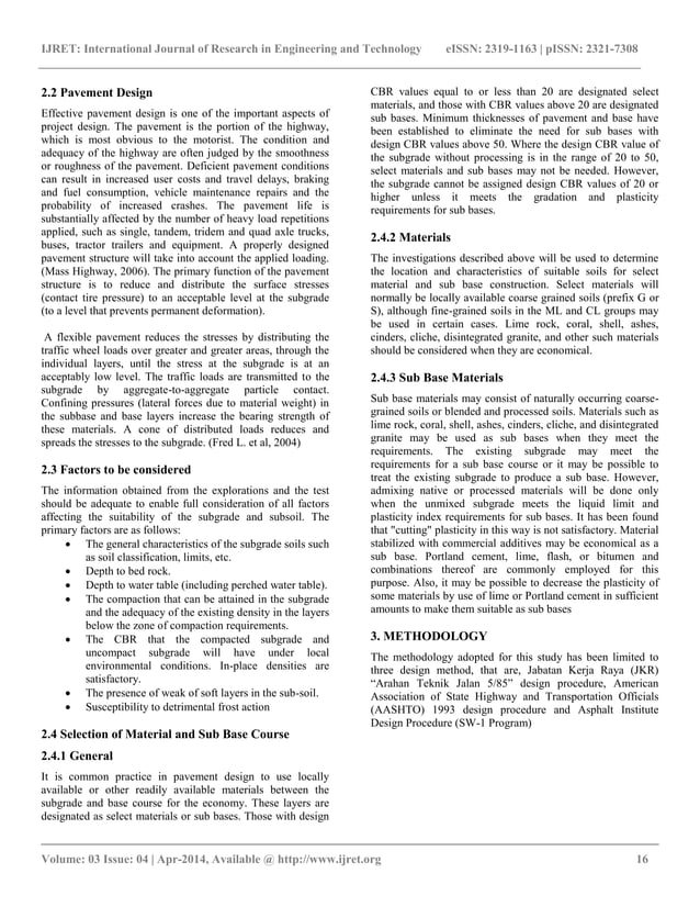 Study on comparative flexible pavement thickness analysis using various design method | PDF