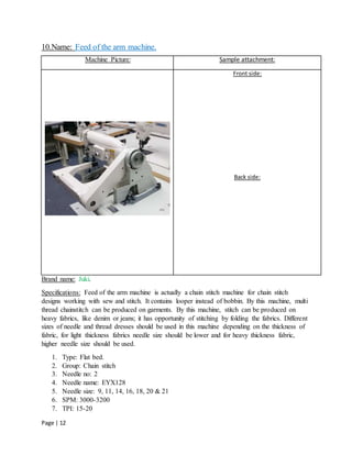 Study on differents types of sewing machine | DOCX