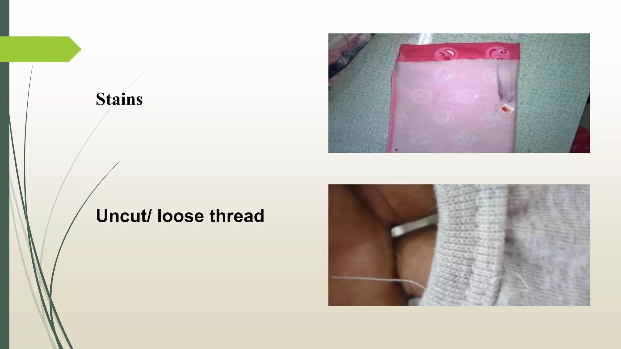 Study on different types of finishing defects in garments industry | PPTX