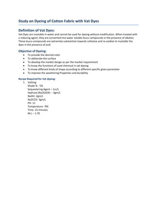Study on Dyeing of Cotton Fabric with Vat Dyes.docx