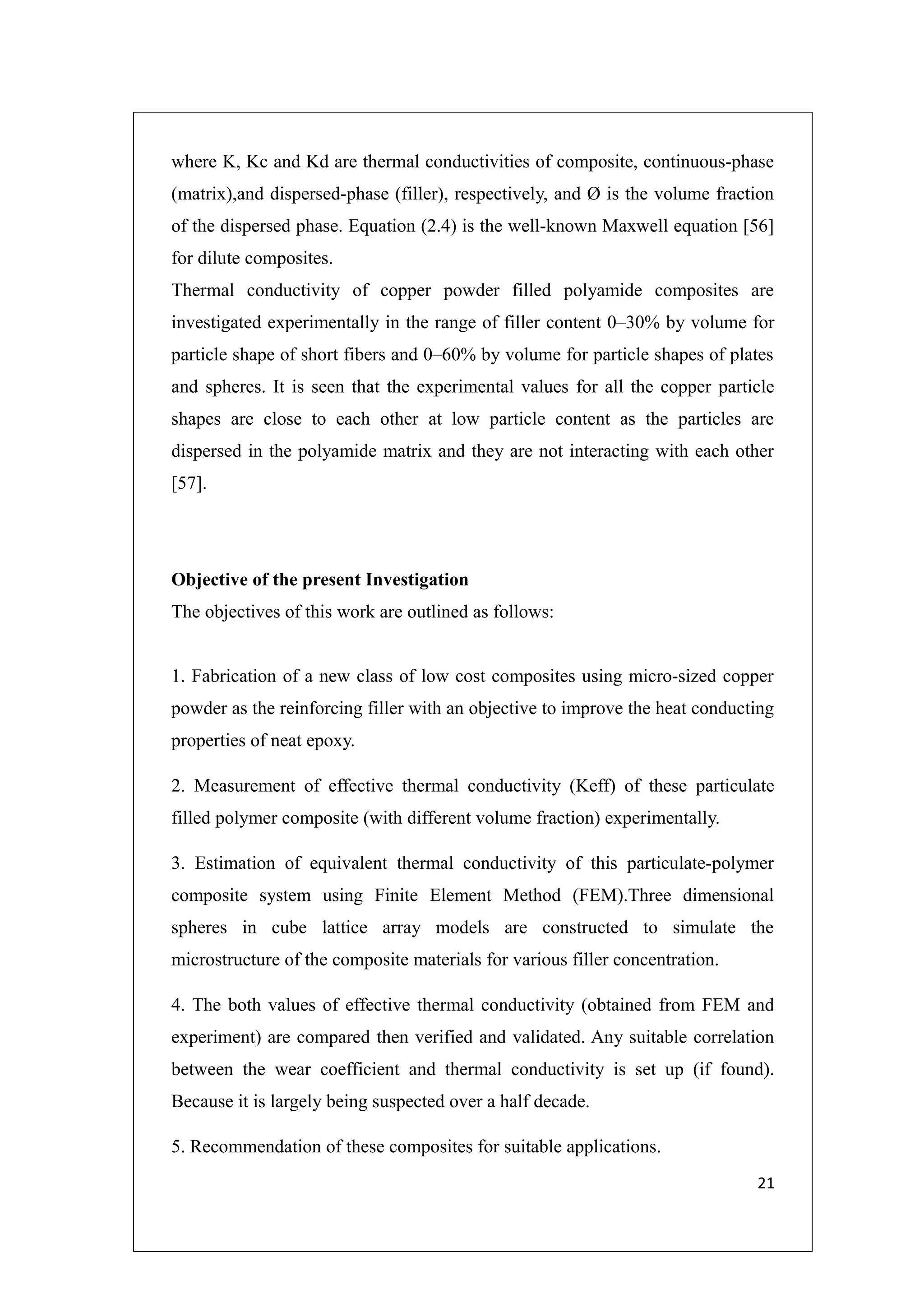 STUDY ON EFFECTIVE THERMAL CONDUCTIVITY OF COPPER PARTICLE FILLED ...