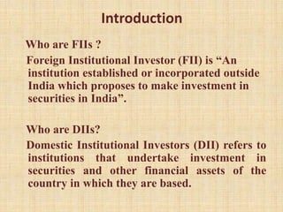 Study on FII and DII | PPTX