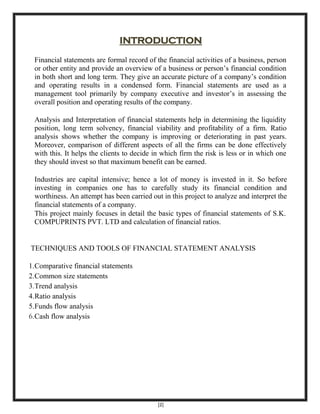 Study on financial statement analysis | PDF