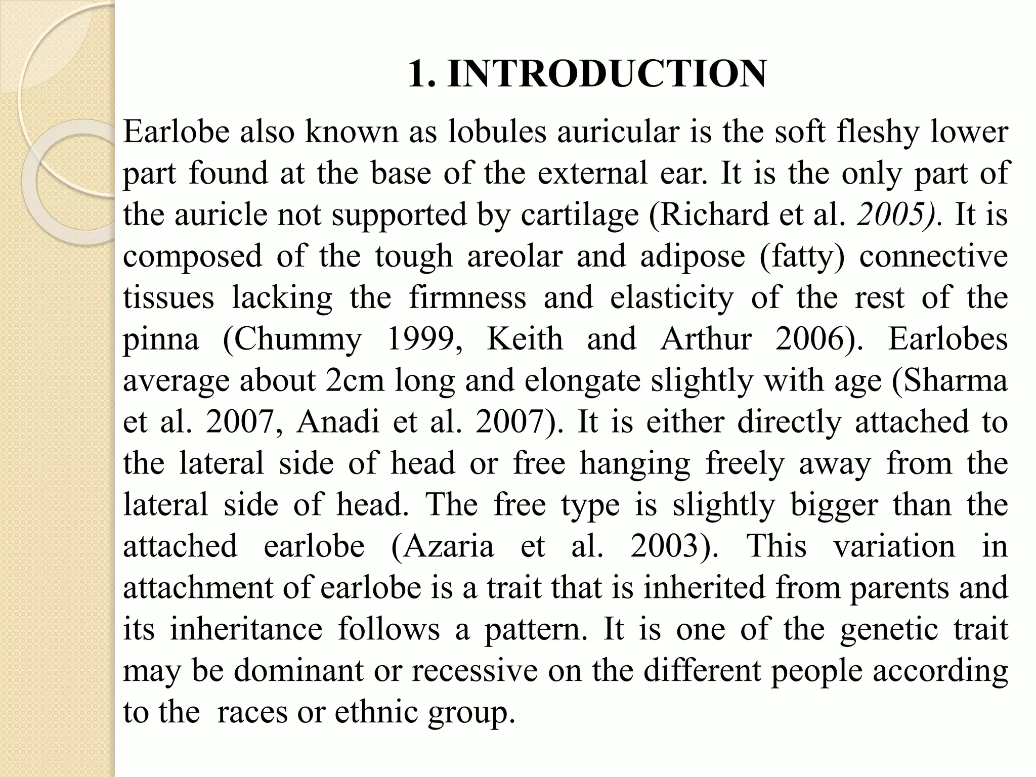 Study on frequency of genetic trait for earlobes | PPTX