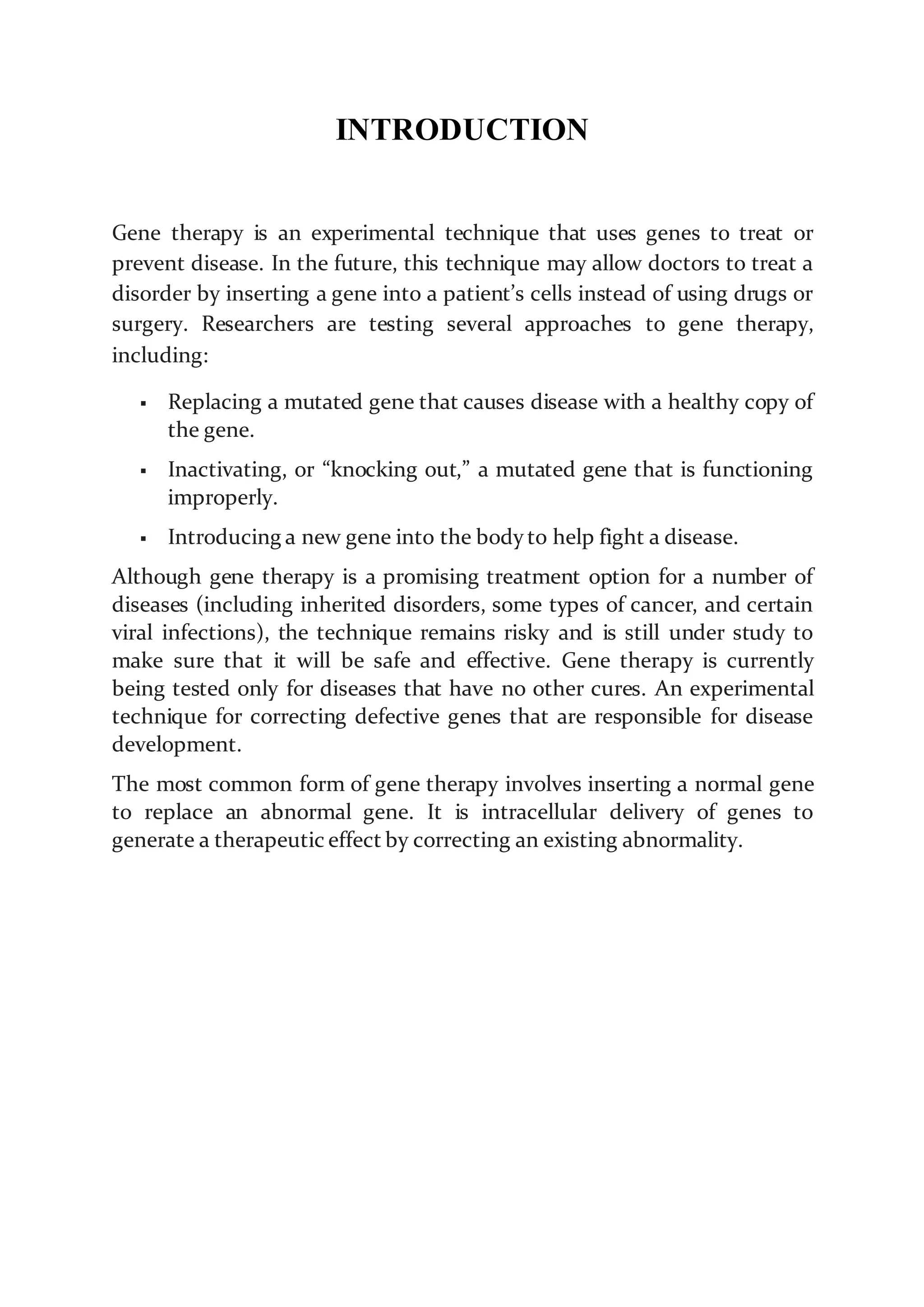 Study on gene therapy | DOCX