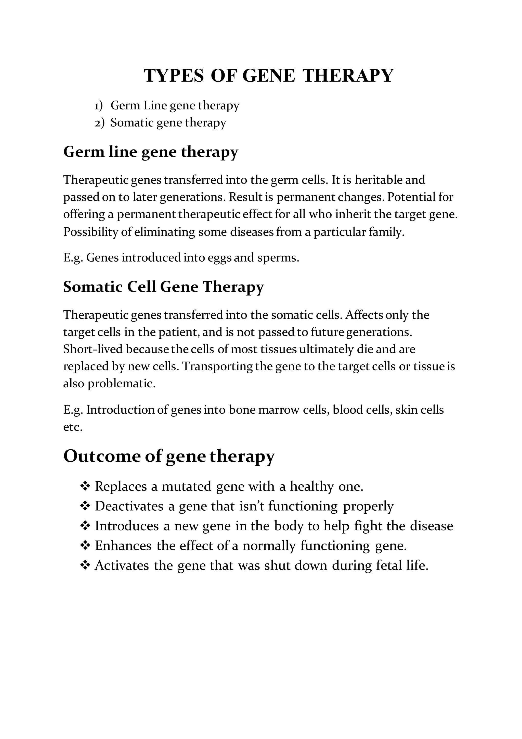 Study on gene therapy | DOCX