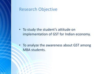 Study on gst awareness | PPTX