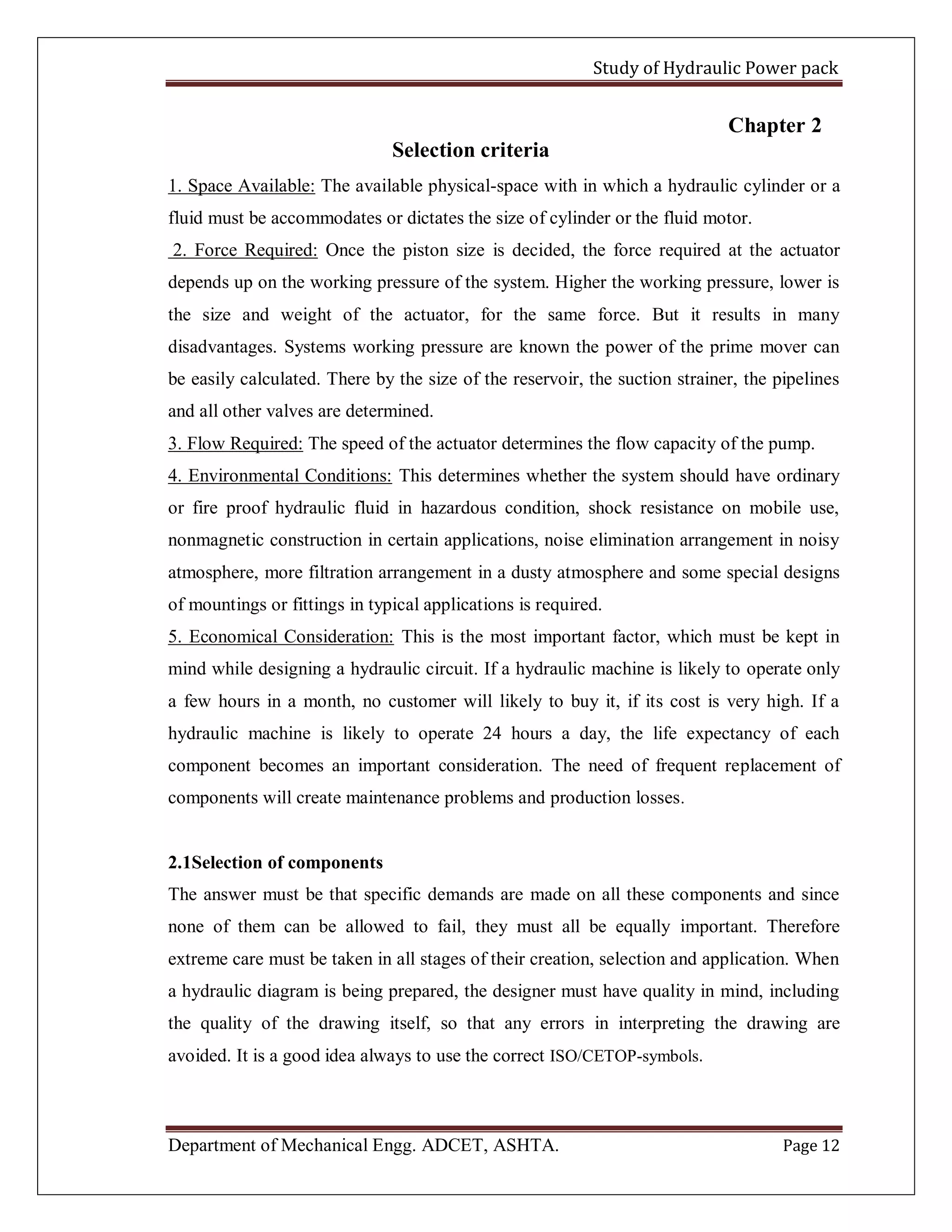 Study on hydraulic powerpack | PDF