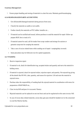 Study on Inventory Management at Reid & Taylor (India) Ltd | DOC