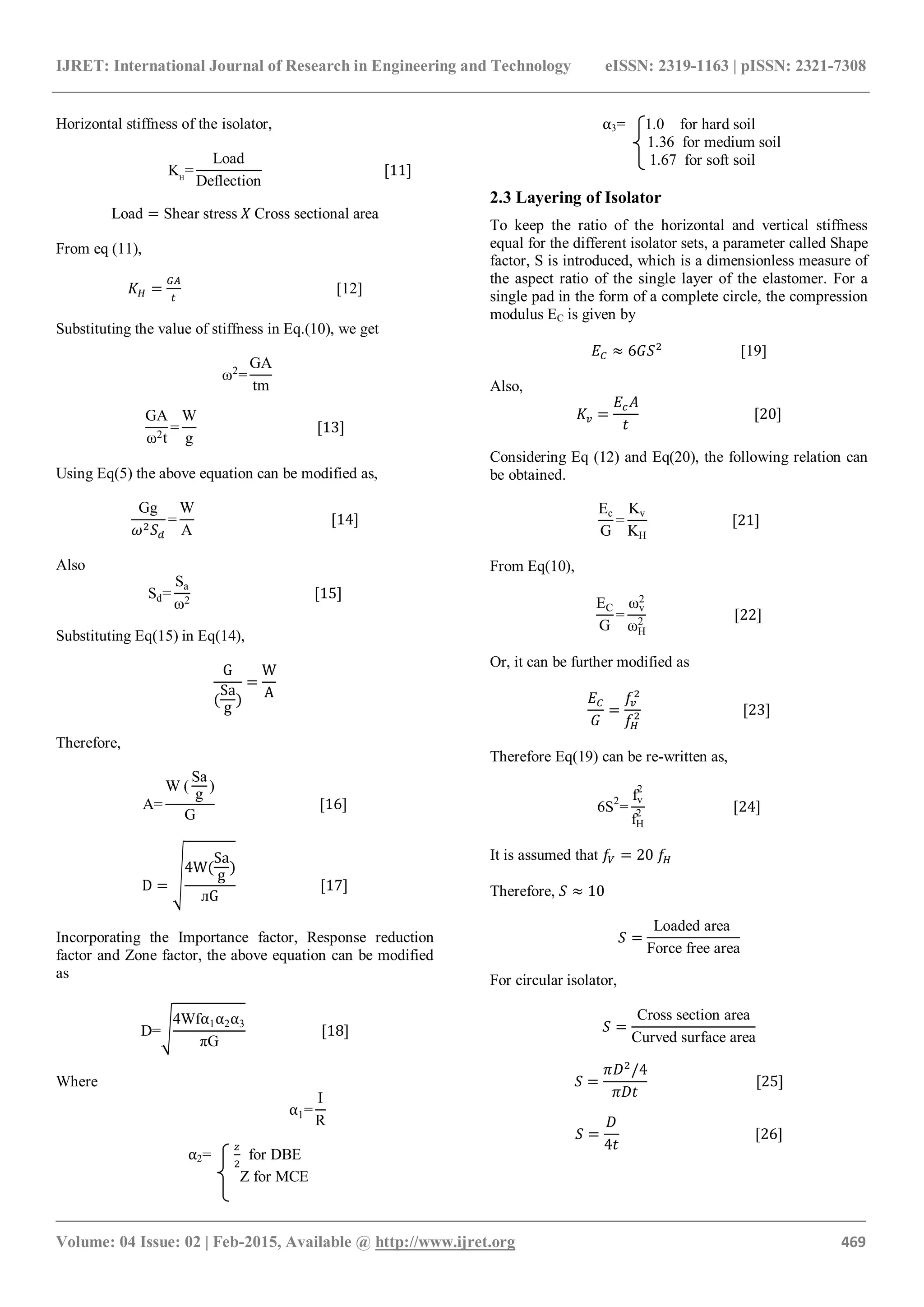 Study on laminated rubber bearing base isolators for seismic protection ...
