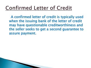 Letters of credit (L/C) in Textile Business | PPTX