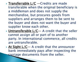 Letters of credit (L/C) in Textile Business | PPTX