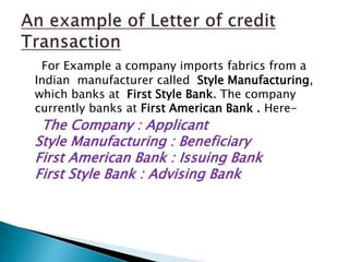 Letters of credit (L/C) in Textile Business | PPTX