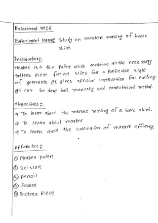 Study on Marker Making of a Basic Shirt | Marker Making Of a Basic ...