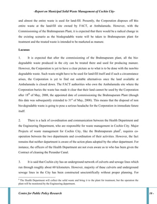 Study on Muncipal Solid Waste Management in Kochi | PDF