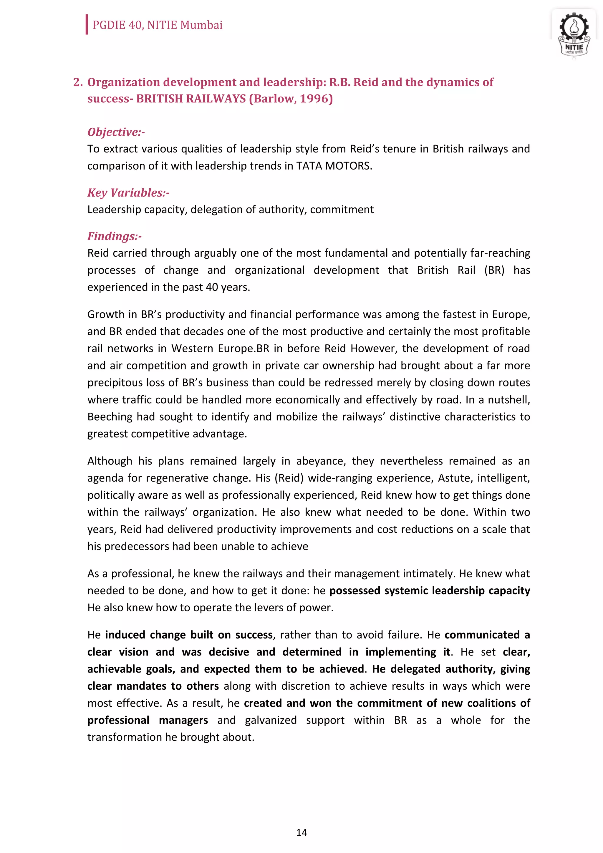 Study on organizational structure and leadership style of tata motors | PDF