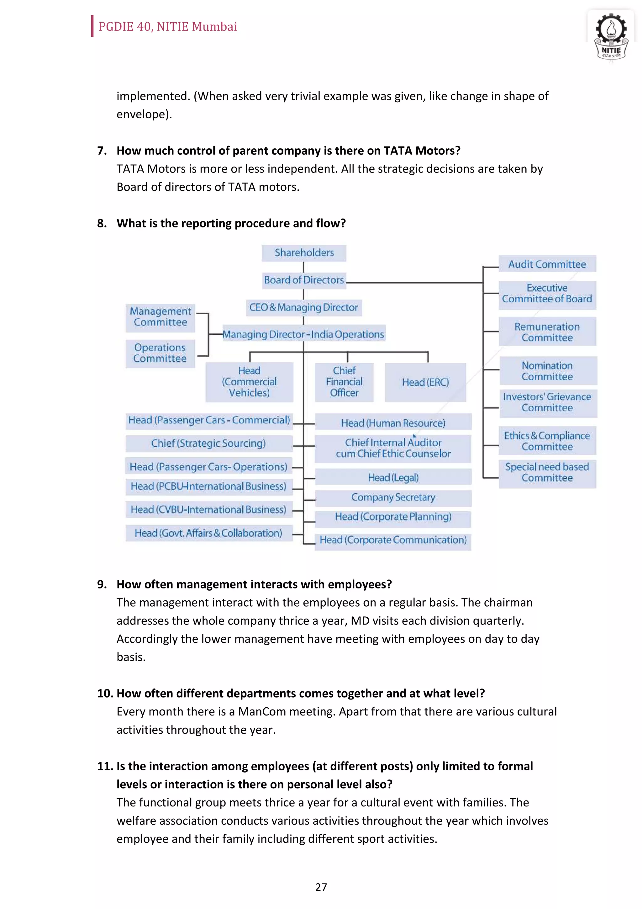 Study on organizational structure and leadership style of tata motors | PDF