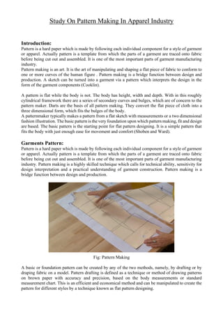 Study on Pattern Making in Apparel Industry | PDF