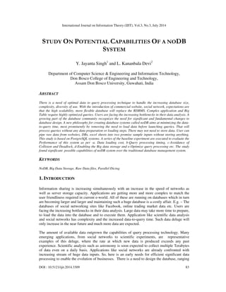 Study on potential capabilities of a nodb system | PDF