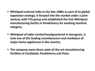 Study on sales & distribution of whirlpool | PPT