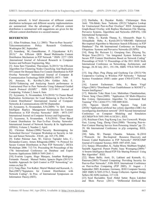 Study on security and quality of service implementations in p2 p overlay network for efficient ...