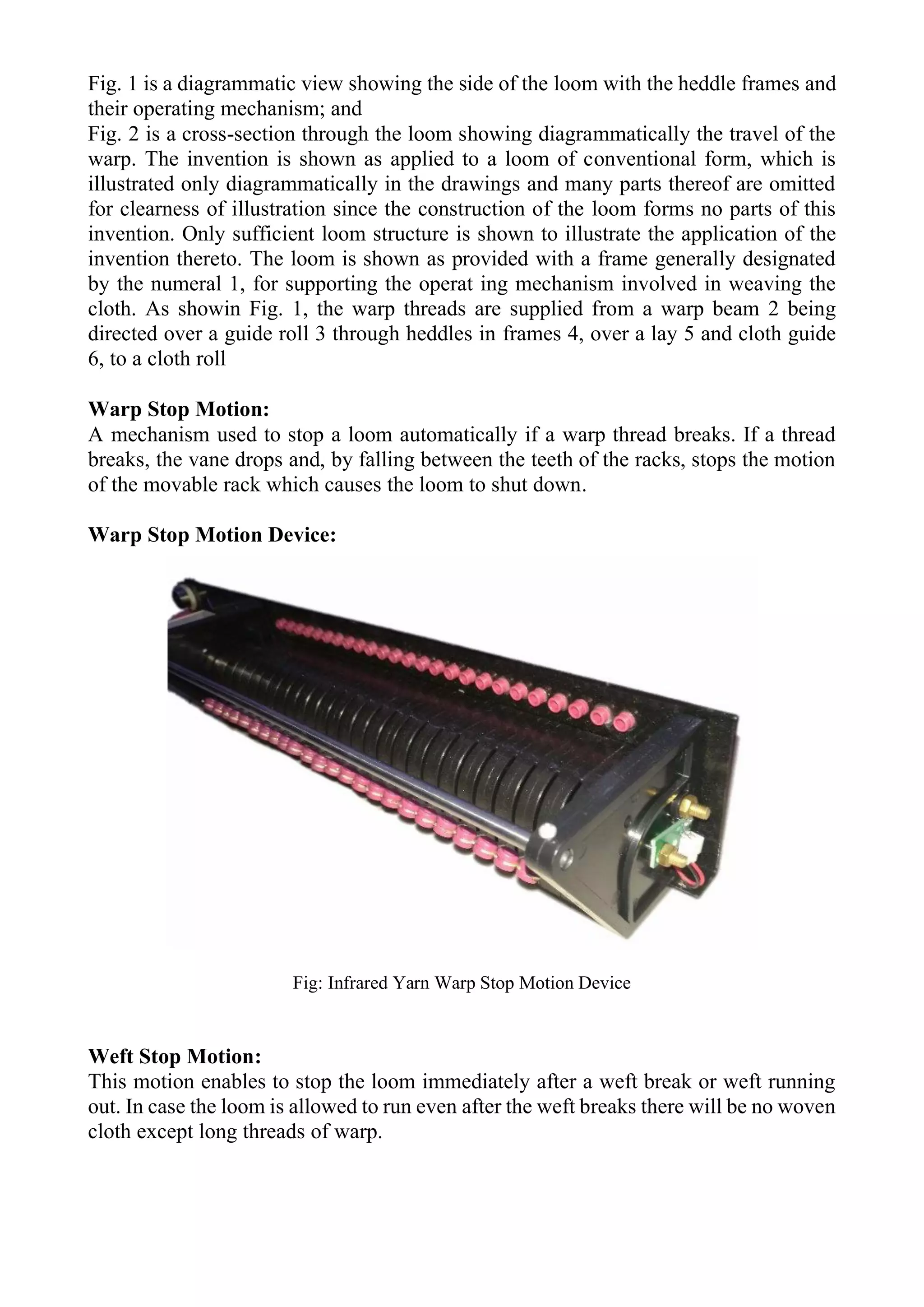 Study On Stop Device In Weaving Loom | PDF