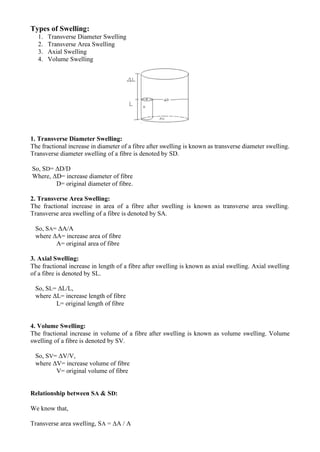 Study On Swelling Properties of Textile Fiber | PDF