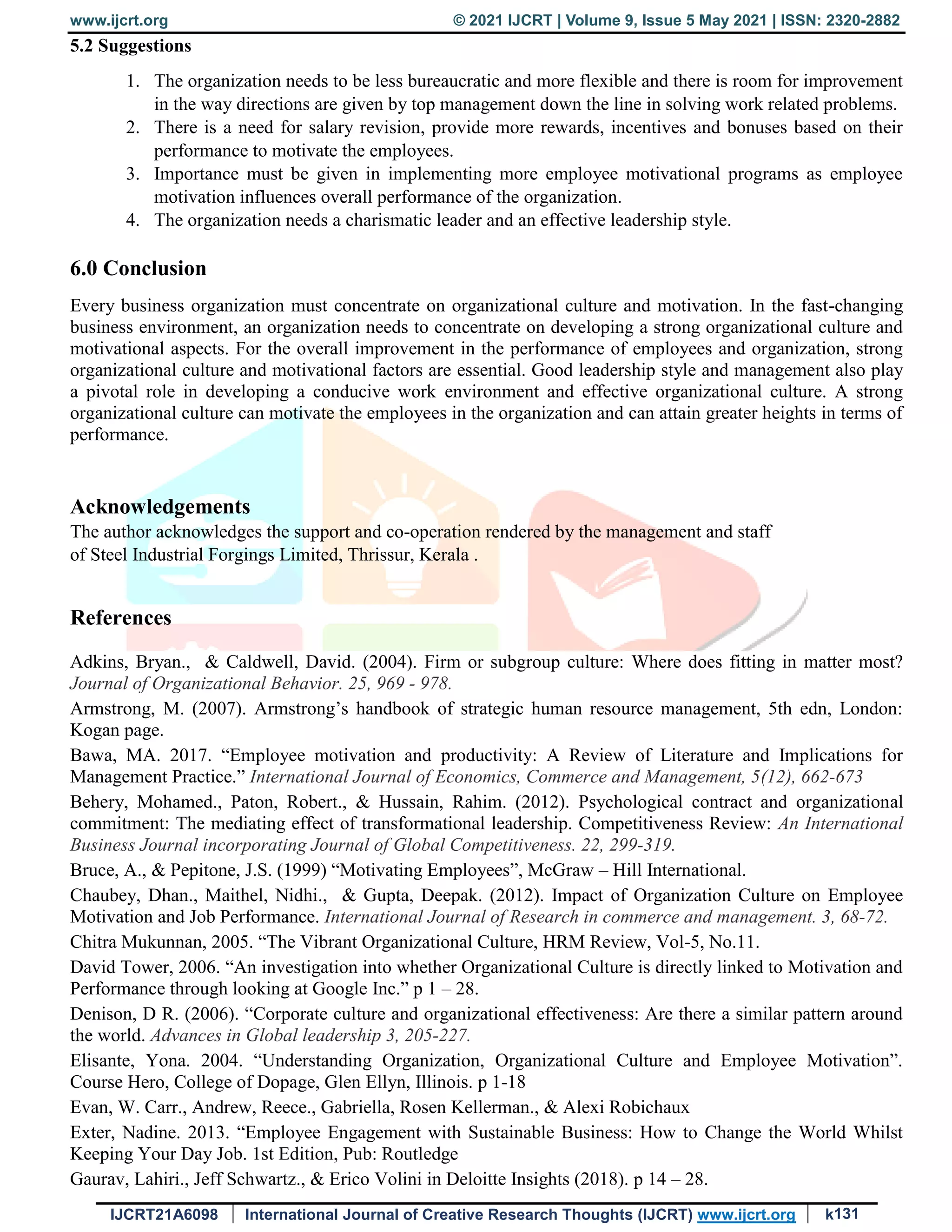 Study on the Impact of Organizational Culture on Employee Motivation in ...