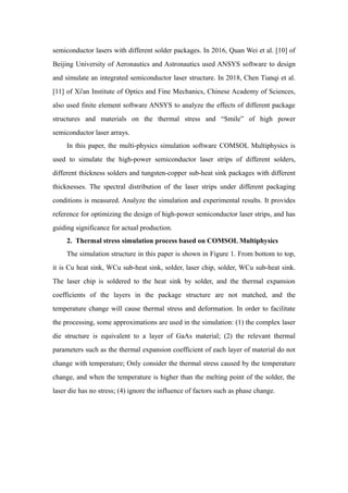 Study on thermal stress of high power semiconductor laser packaging | DOC