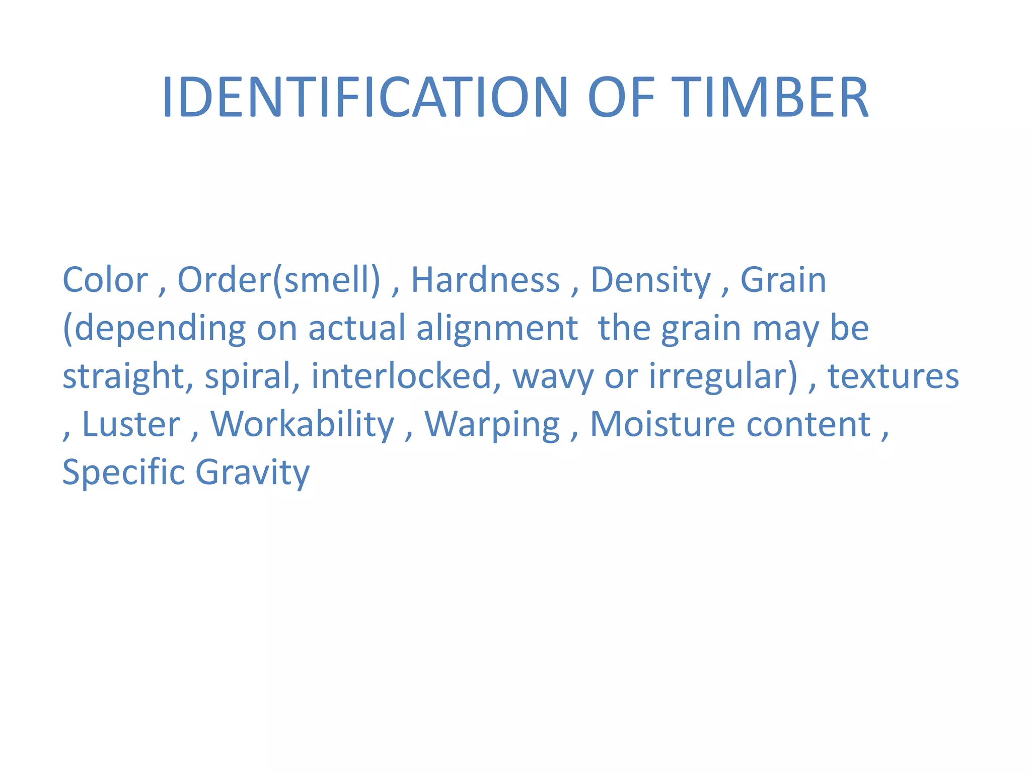 A Study on timber | TIMBER IN DETAIL | PPTX
