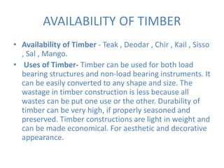 A Study on timber | TIMBER IN DETAIL | PPTX