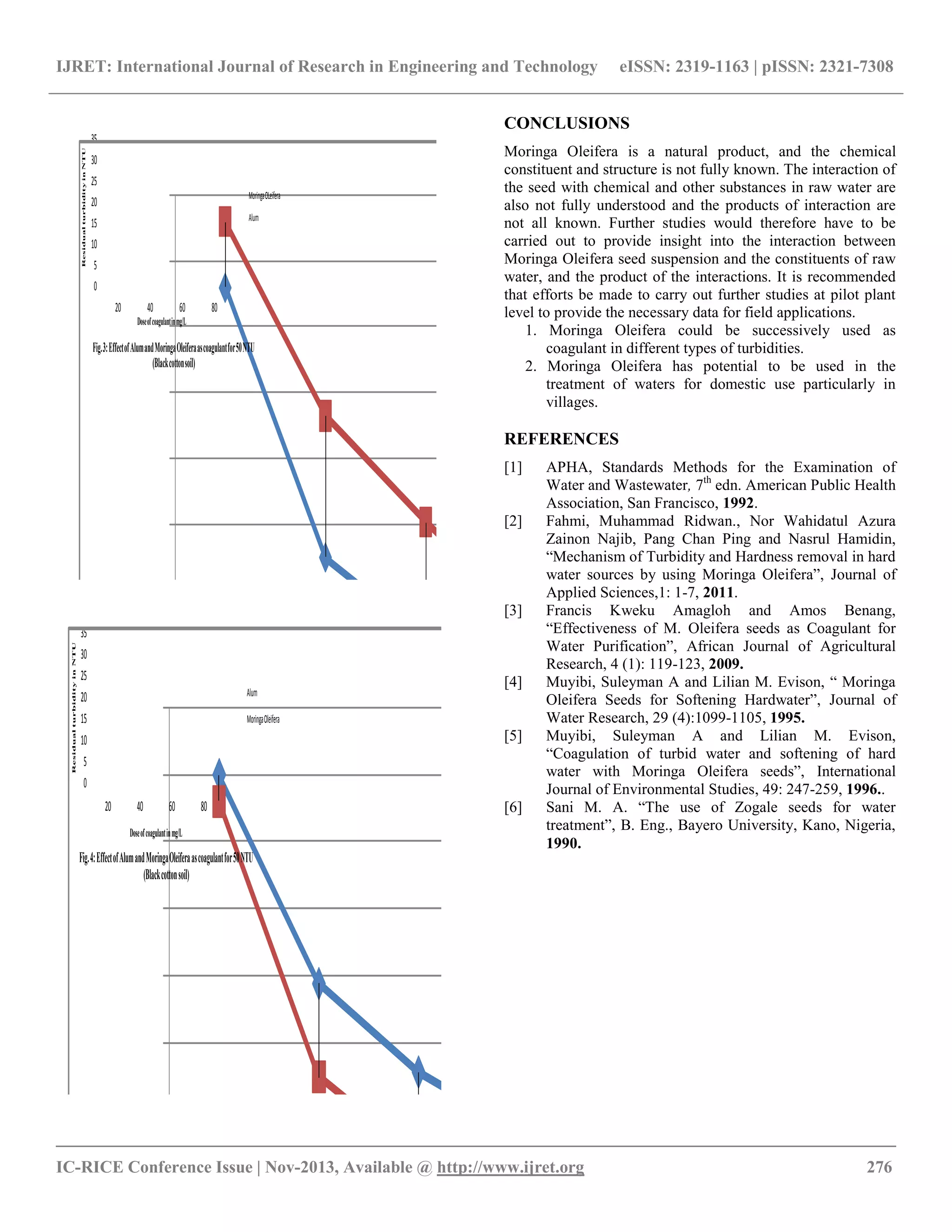 Study on utilization of moringa oleifera as coagulation | PDF