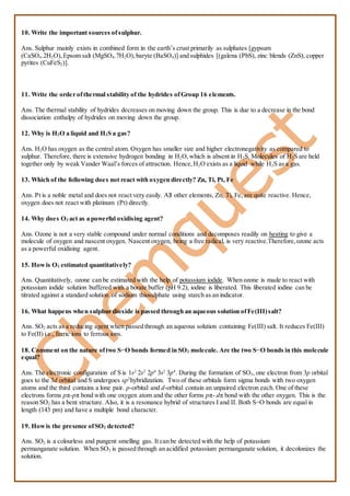 Study package for p block-12 | DOCX | Chemistry | Science