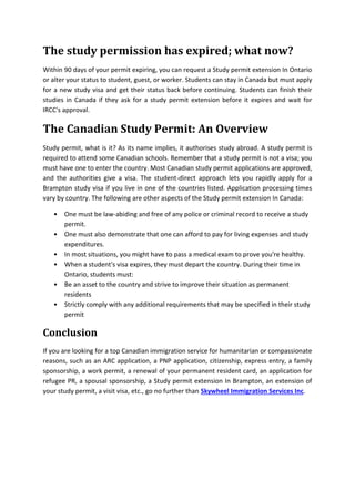 Study Permit Extension in Canada - Skywheel Immigration.pdf