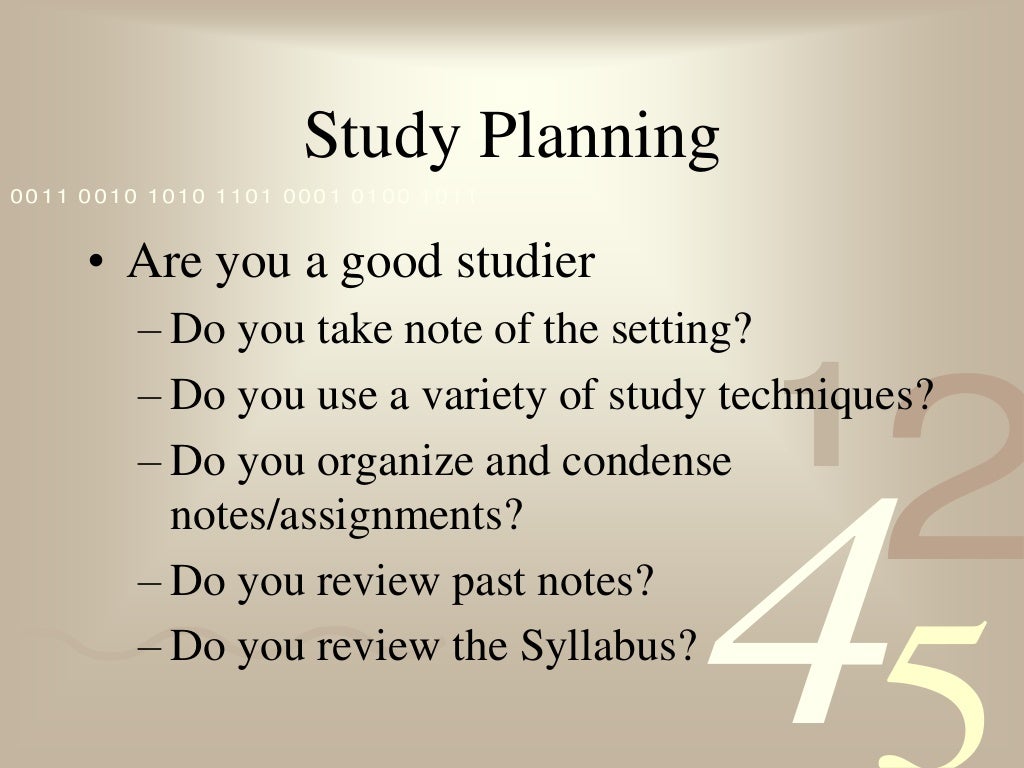 Study planning (1)