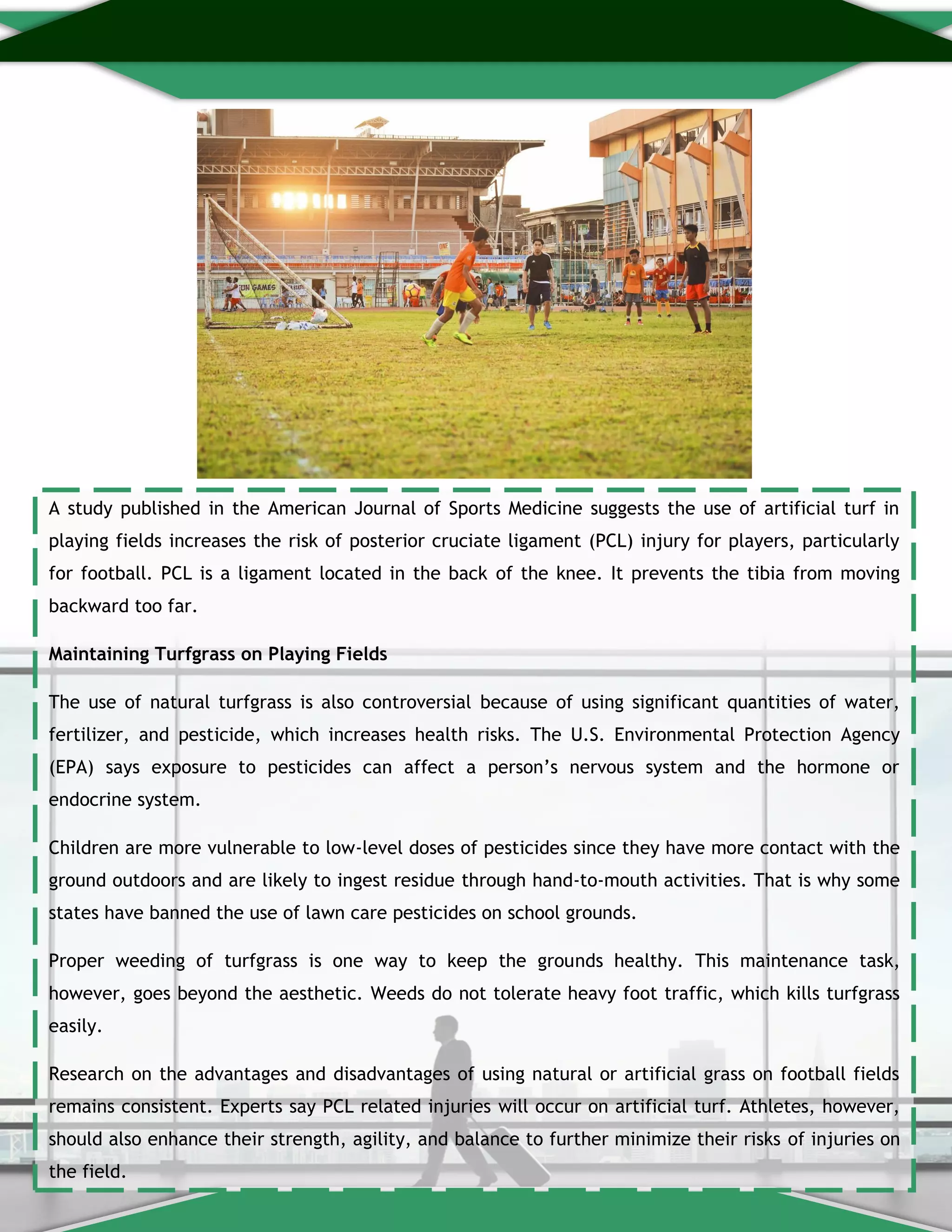 Study playing football on artificial turf increases the risk of ...