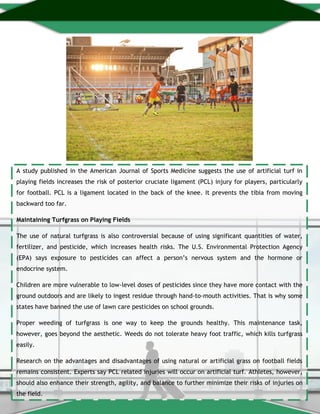 Study playing football on artificial turf increases the risk of ...