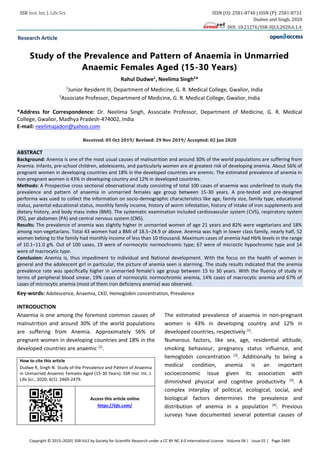 Study_Prevalence_Pattern_Anaemia_Unmarried_Females_Age.pdf | Blood ...
