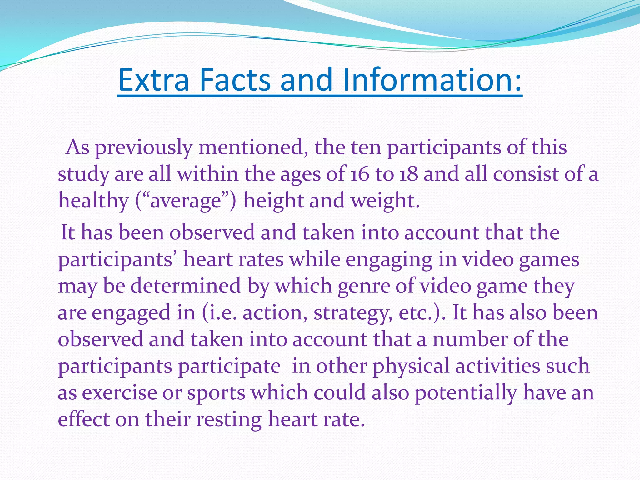 Study Project - The Relation Between Video Games And People's Heart ...