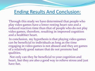 Study Project - The Relation Between Video Games And People's Heart ...