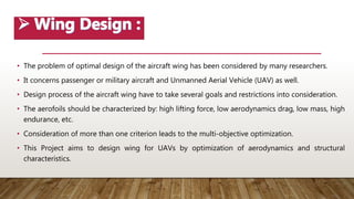 Design and analysis of wing for Unmanned Aerial Vehicle using CFD | PPTX