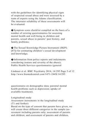 STUDY PROTOCOL Open AccessThe Amsterdam Sexual Abuse Case .docx