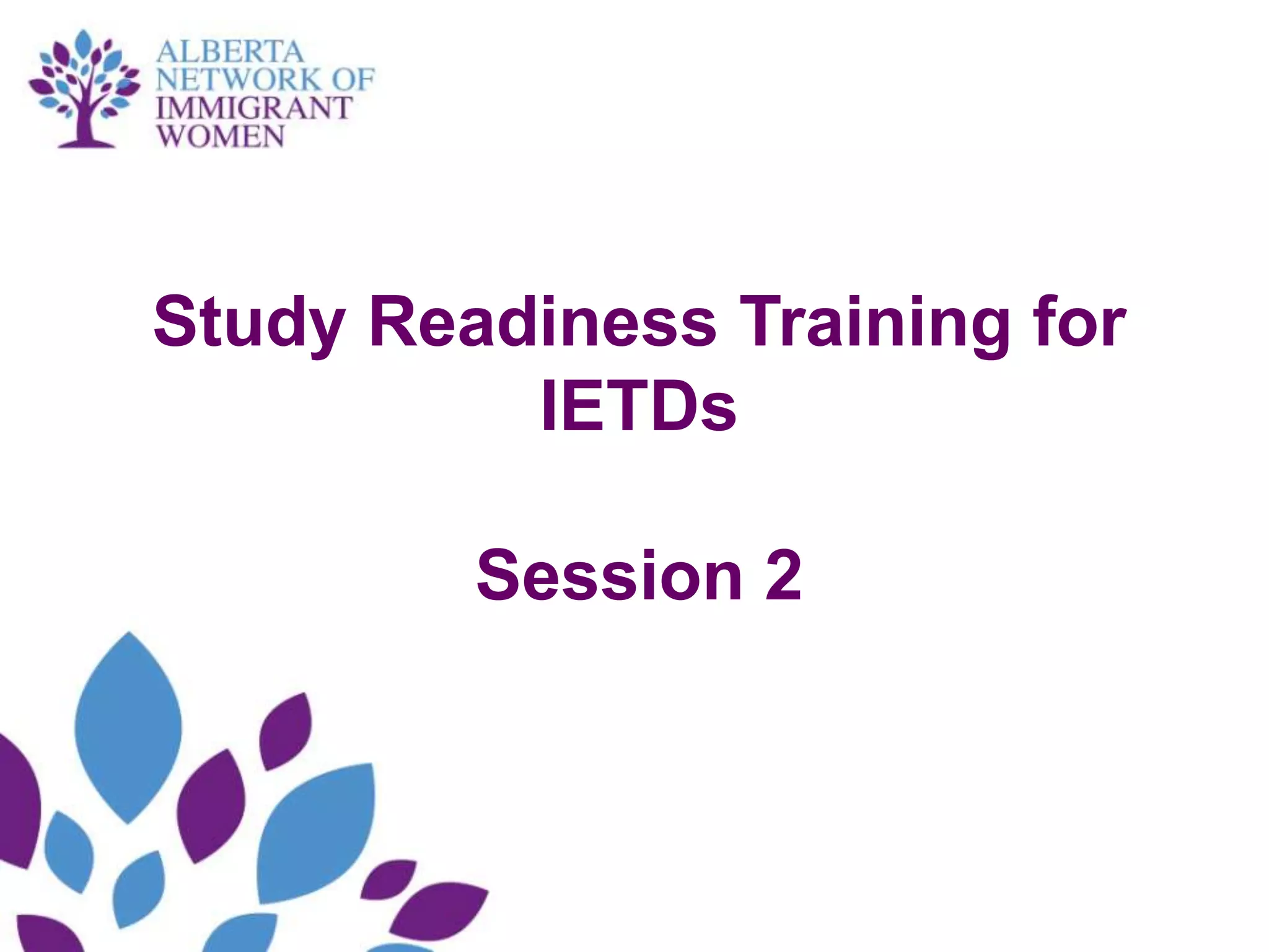 Study readiness training 2 | PPTX
