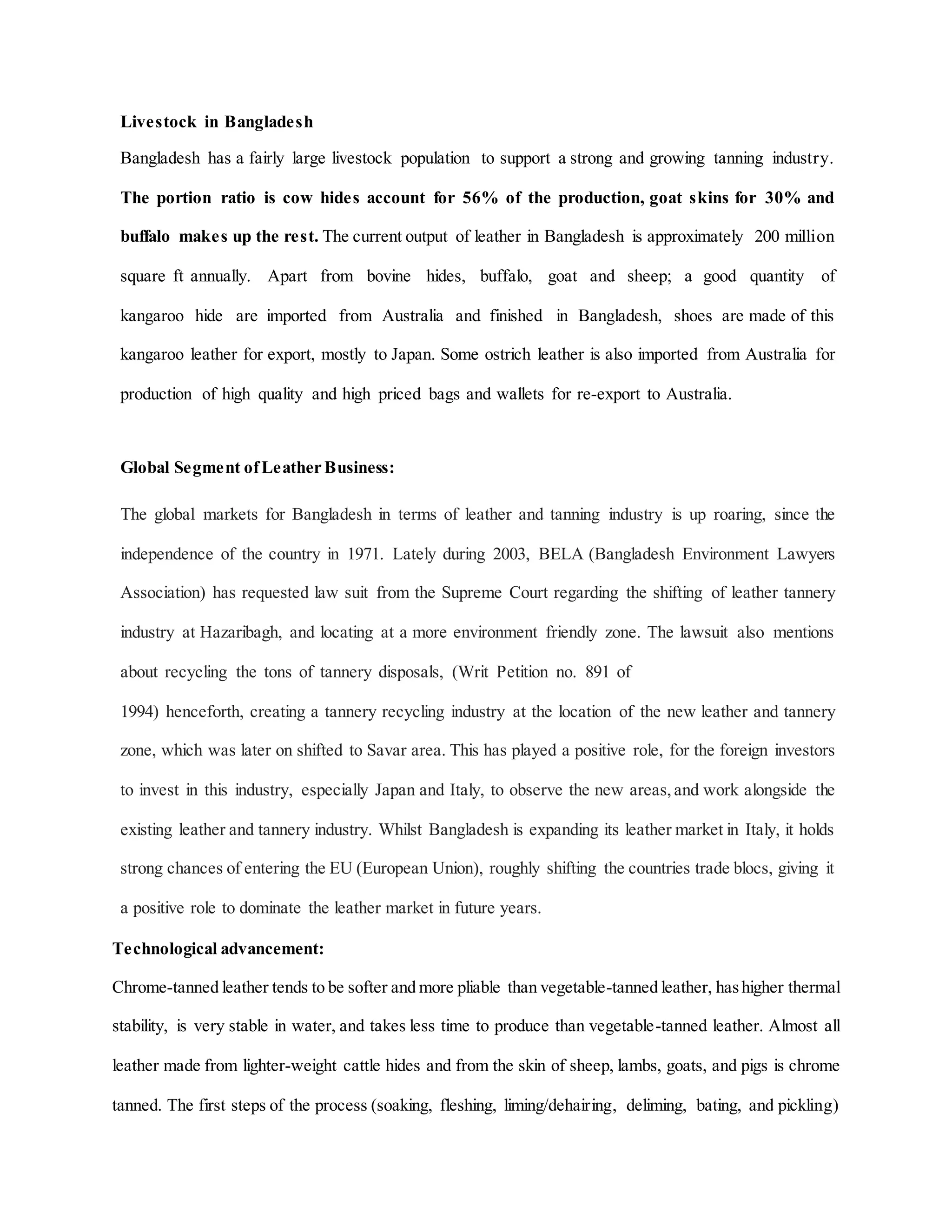 Study report on tannery industry in Bangladesh | DOCX