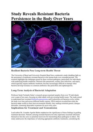 Resistant Bacteria Persistence in the Body Over Years | The ...